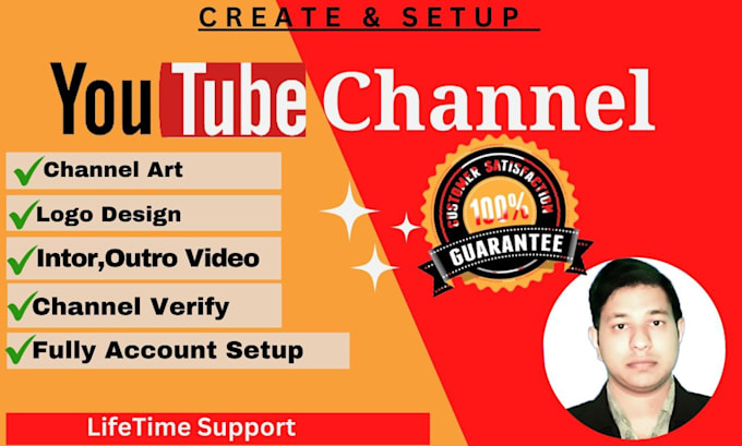 Create setup youtube channel with an attractive logo, art by Redwan ...