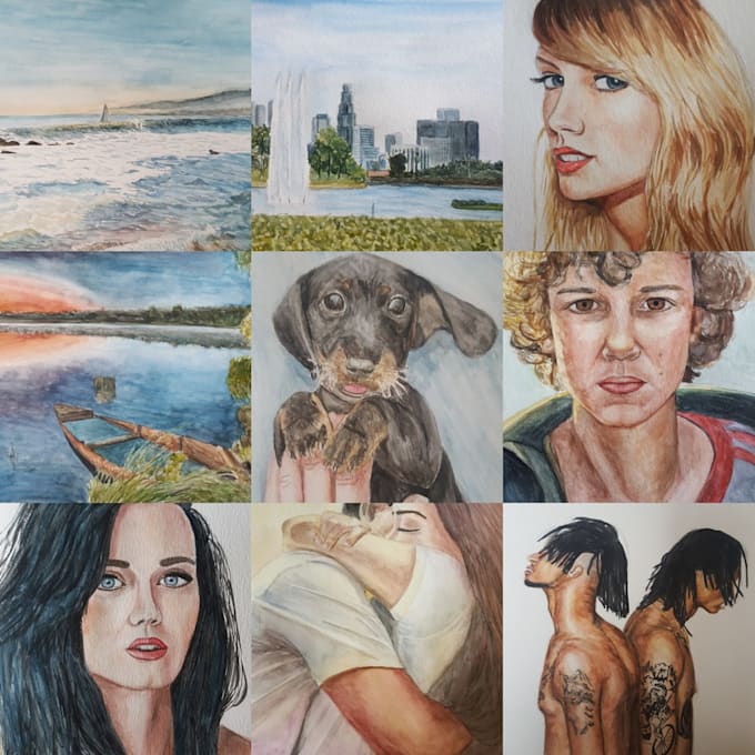 Do any paintings or drawings upon request by Iuliiapozdina | Fiverr