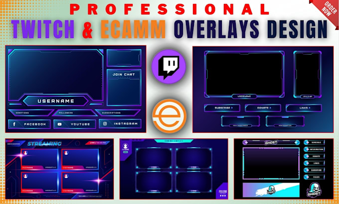Design professional twitch overlay and ecamm overlays for your live ...
