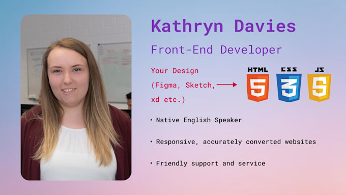 Be your frontend developer html css js bootstrap by Kathryndavie712 | Fiverr