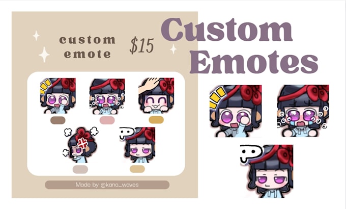 Make cute custom twitch emotes by Phrorogy | Fiverr