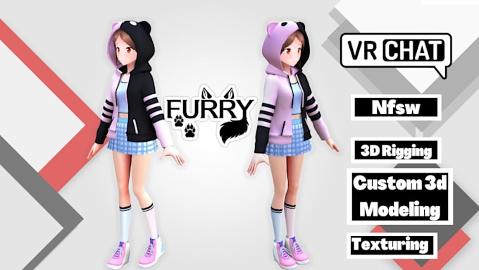 Create 3d model for vtuber, vrchat, mmd, rex with vroid, blender, unity ...