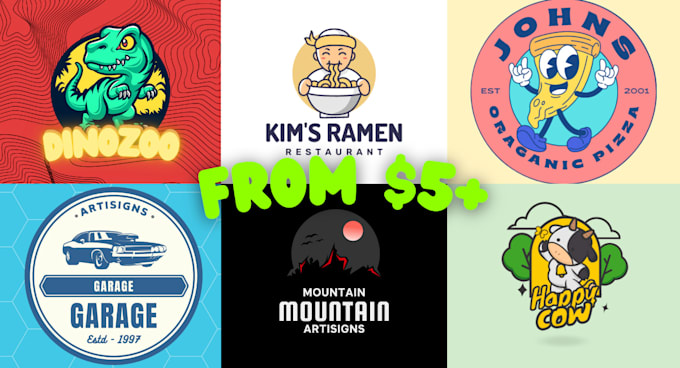 Create cartoon graphic logo designs in under 24h by Artisigns | Fiverr