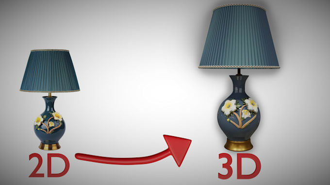 Make 3d model from 2d image picture and render high and low poly by ...