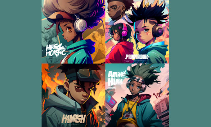 Make anime cartoon album cover art fast hip hop lofi rap by Lokesh_pal ...