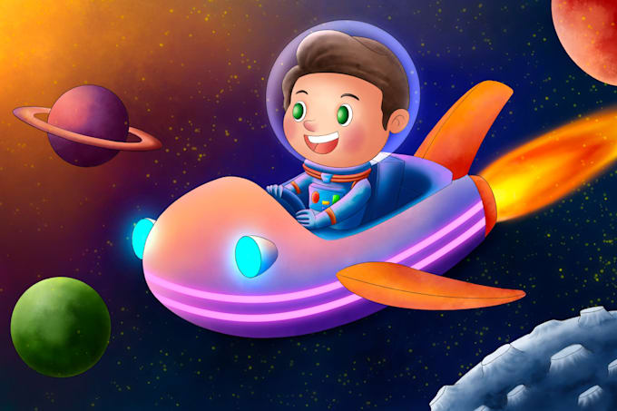 Draw colorful children book illustration and cover by Temedistudio | Fiverr