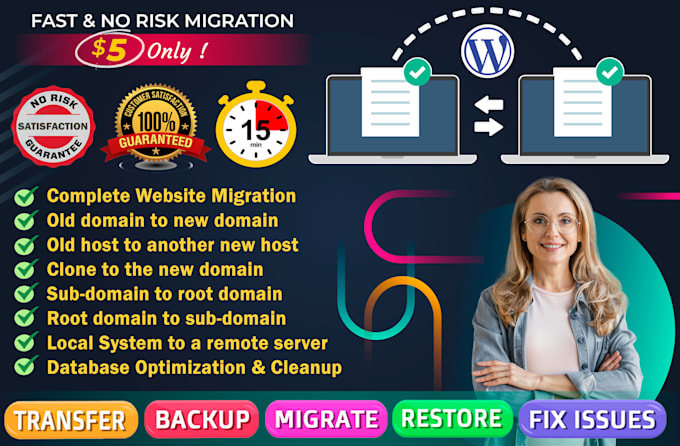 Transfer, migrate wordpress website to new host or domain by Thepro01 | Fiverr