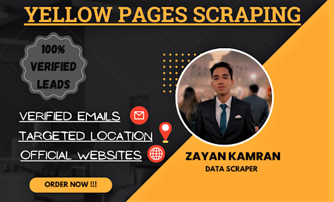 Do yellow pages scraping from targeted location by Zayankamran181 | Fiverr
