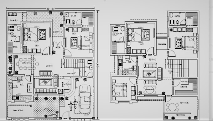 Make a design architectural 2d and 3d drawings in autocad by ...