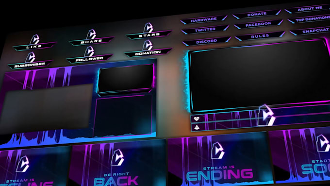 Create a professional twitch overlay stream package by Twitch_vfx | Fiverr