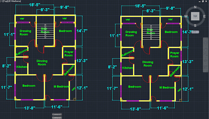 Redraw 2d floor plan and architectural drawing in autocad by Rohim37 | Fiverr