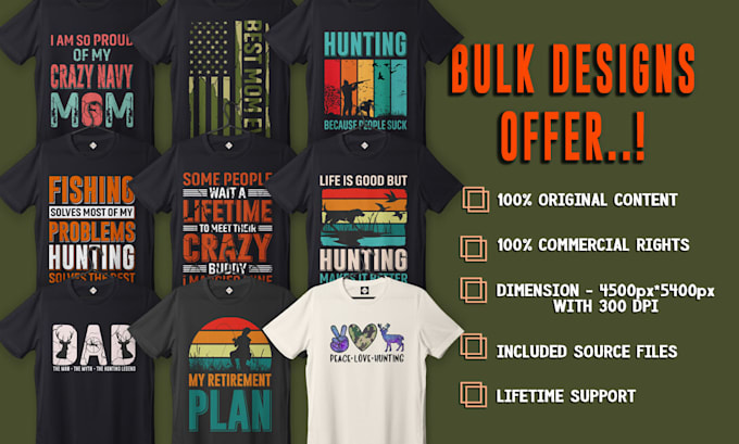 Create custom graphic bulk t shirt design for pod business by Ghost ...