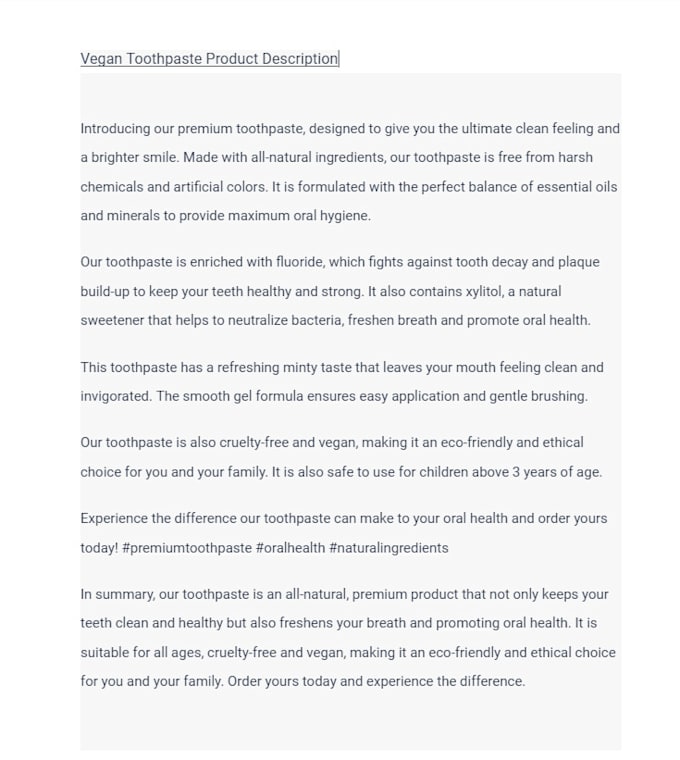 Write 4 compelling and detailed product descriptions for any product by ...