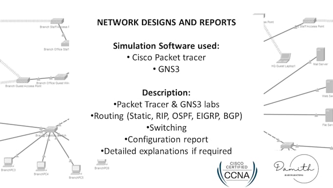 Do network design and report tasks using cisco packet tracer and gns3 ... Do network design and report tasks using cisco packet tracer and gns3 ...