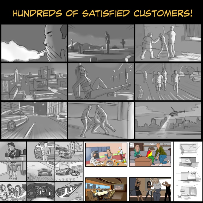 Draw 25 frame storyboard in 24 hours by Hiraarshad | Fiverr
