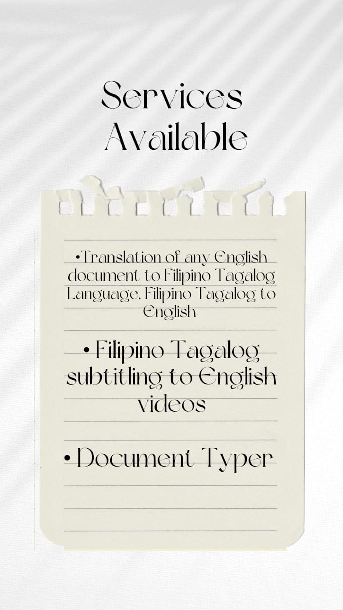 Manually translate documents from english to filipino by Wendy_us | Fiverr
