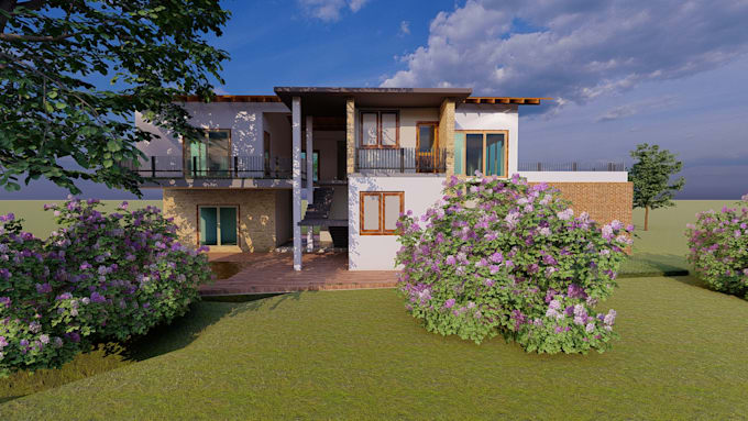 Design your dream house with 3d rendering interior and exterior by ...