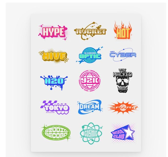 Custom color,name y2k logo by Berke7 | Fiverr