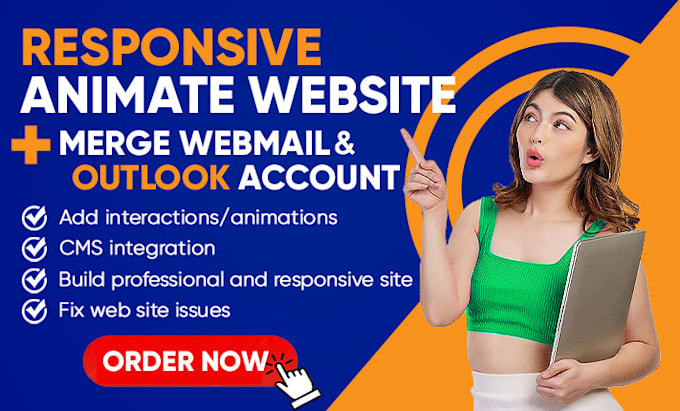 Develop responsive animate website using with webmail account and outlook by Samane_tvs | Fiverr