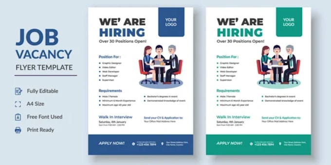 Design job hiring flyer or recruitment flyer for you by Moatter123 | Fiverr