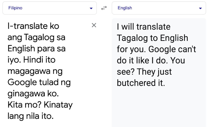 Translate tagalog to english by Jcjurad0 | Fiverr