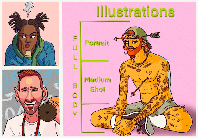 Draw characters, portraits or full body poses by Micaelfeldman | Fiverr