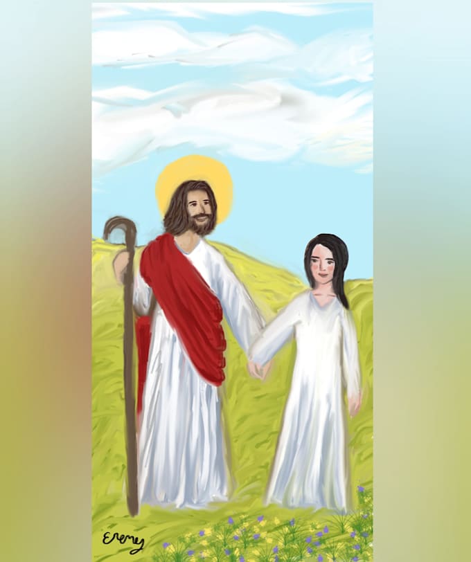 Draw christian digital printings by Erenyfarisart | Fiverr