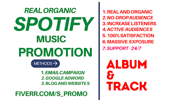 Do viral spotify music, album promotion by S_promo | Fiverr