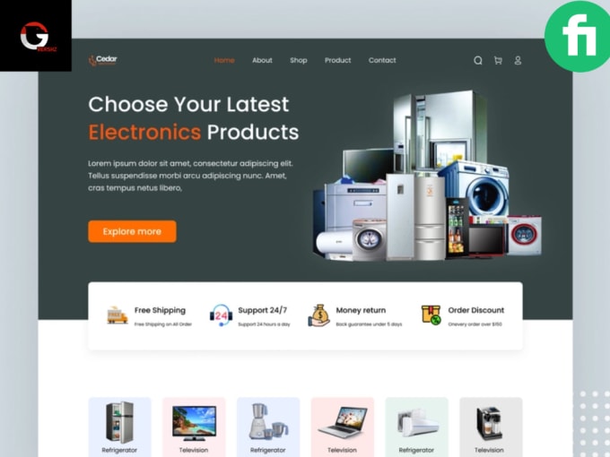 Create professional custom electronic gadget store, computer ecommerce ...