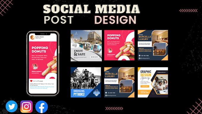 Create engaging social media posts designs for instagram, facebook, and ...