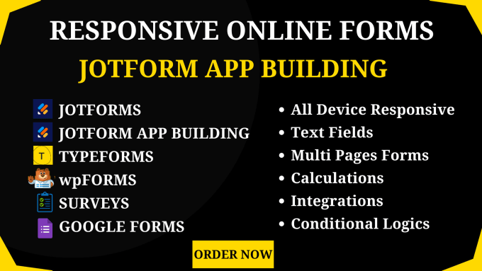 Create jotforms, jotform apps, wpforms, surveys, google form by ... Create jotforms, jotform apps, wpforms, surveys, google form by ...
