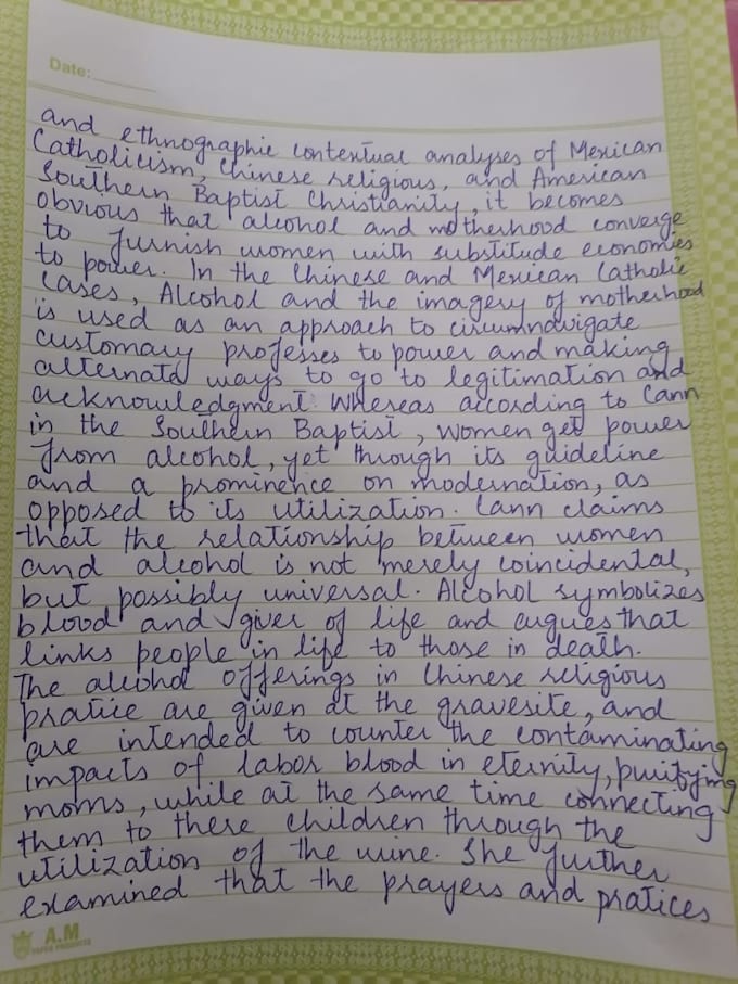 Do handwriting notes, assignment and letters by Fadiaaskary | Fiverr