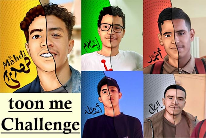 Draw a toon me challenge for you by Ilyassbenatmani | Fiverr