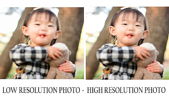 Make a low resolution blurry photo to high resolution clear photo by ...
