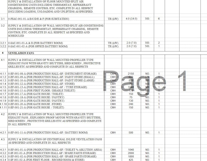 Do material takeoff, hvac boq by Hvac1412 | Fiverr