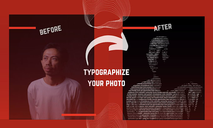 Transform your photo or shapes into typography design by Ginaniso | Fiverr
