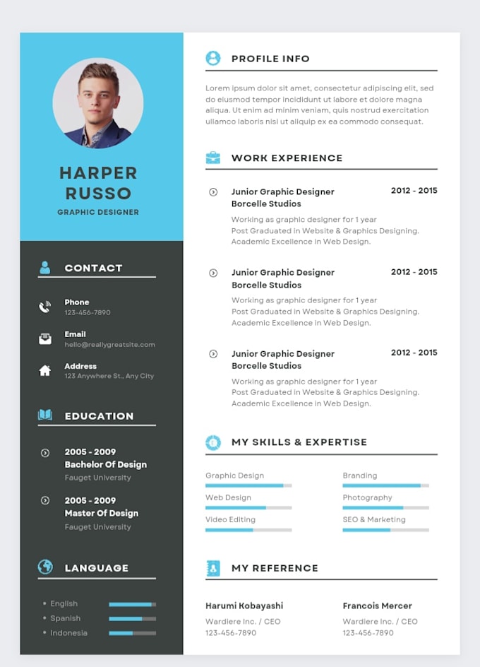 Write a resume for you guys in different templates by Sanaullah_sajid ...