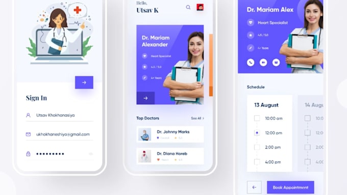 Stunning hospital ui ux for web and mobile app by Larrymike0300 | Fiverr