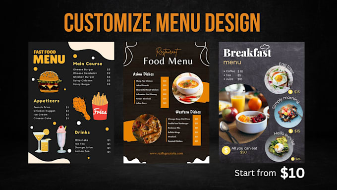 Design restaurant menu, flyers and brochures by Malihanoor801 | Fiverr