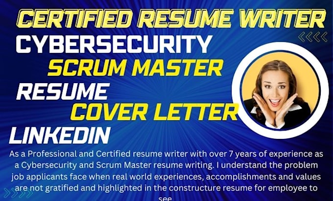 Write cyber security, scrum master, data analytics resume, and cover letter by Atsresume_lord ...