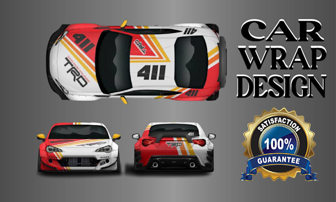 Design 3d car wrap vehicle trailor van and food truck with print ready ...