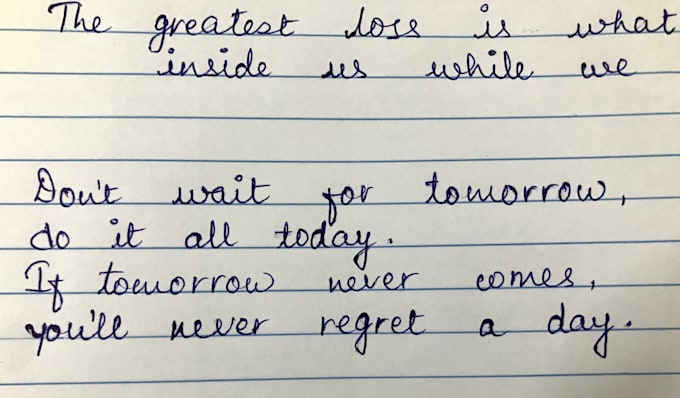 Do handwriting in my beautiful neat and clean handwriting by Meerara ...