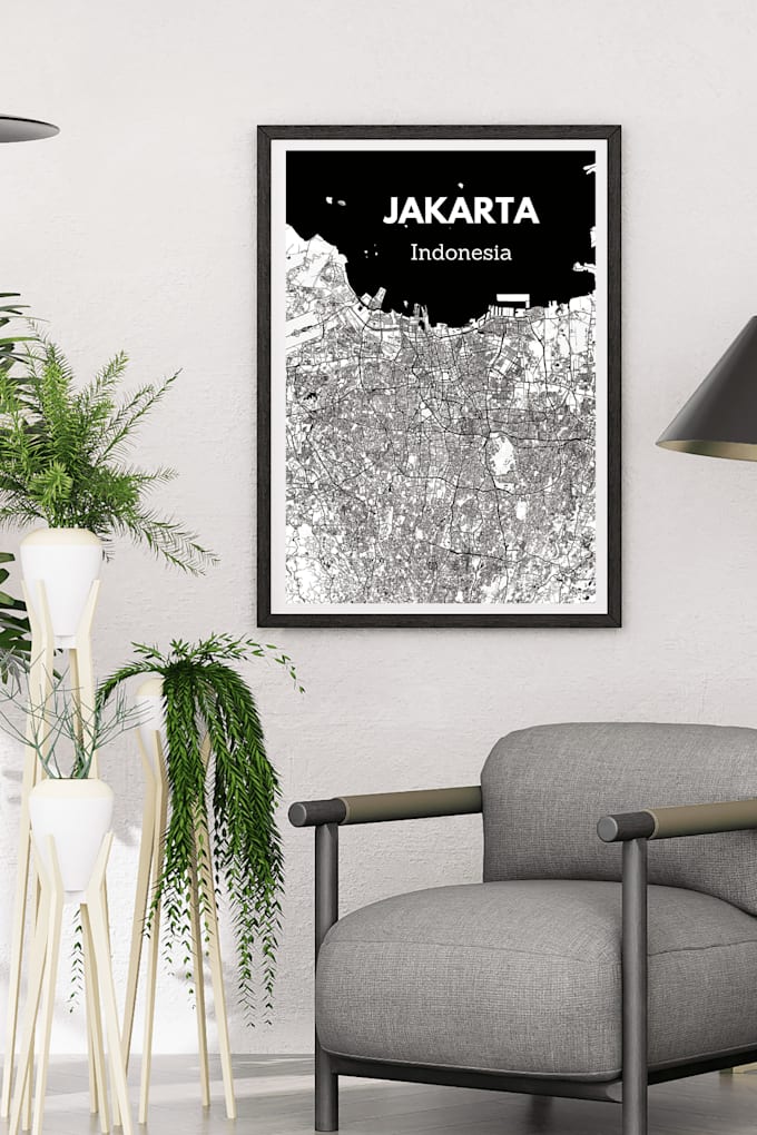 Create minimalist style of country or city maps by Nuwarr | Fiverr