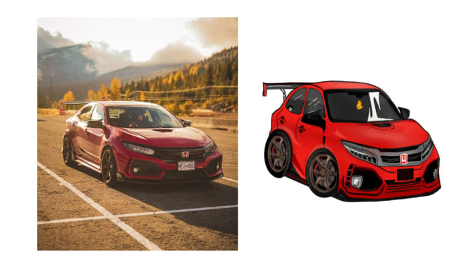 Draw and cartoonify your car in an unique way by Carmentin | Fiverr