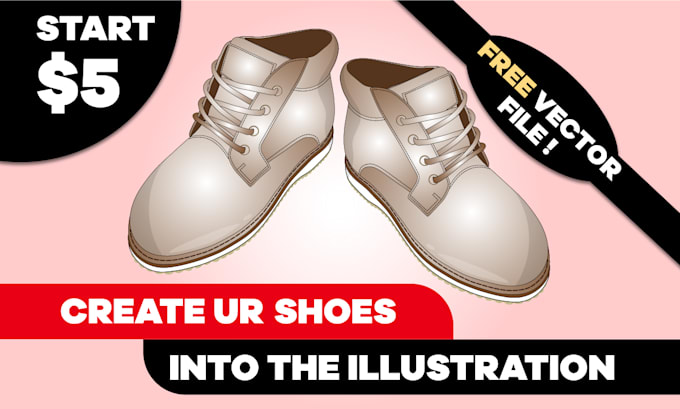 Draw ur shoes or sneakers into vector illustration by Biantmedia | Fiverr