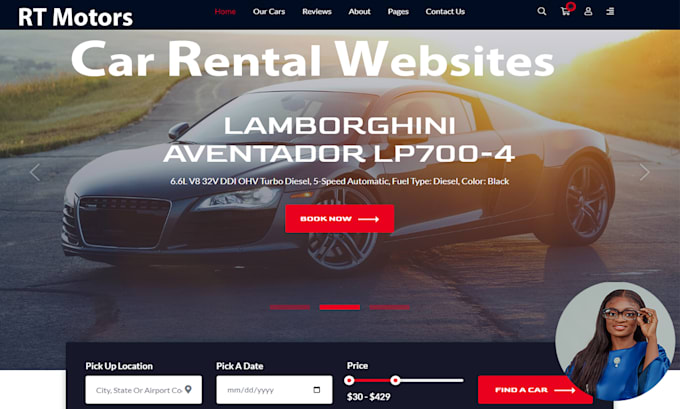 Design car rental website car rental with booking system by ...