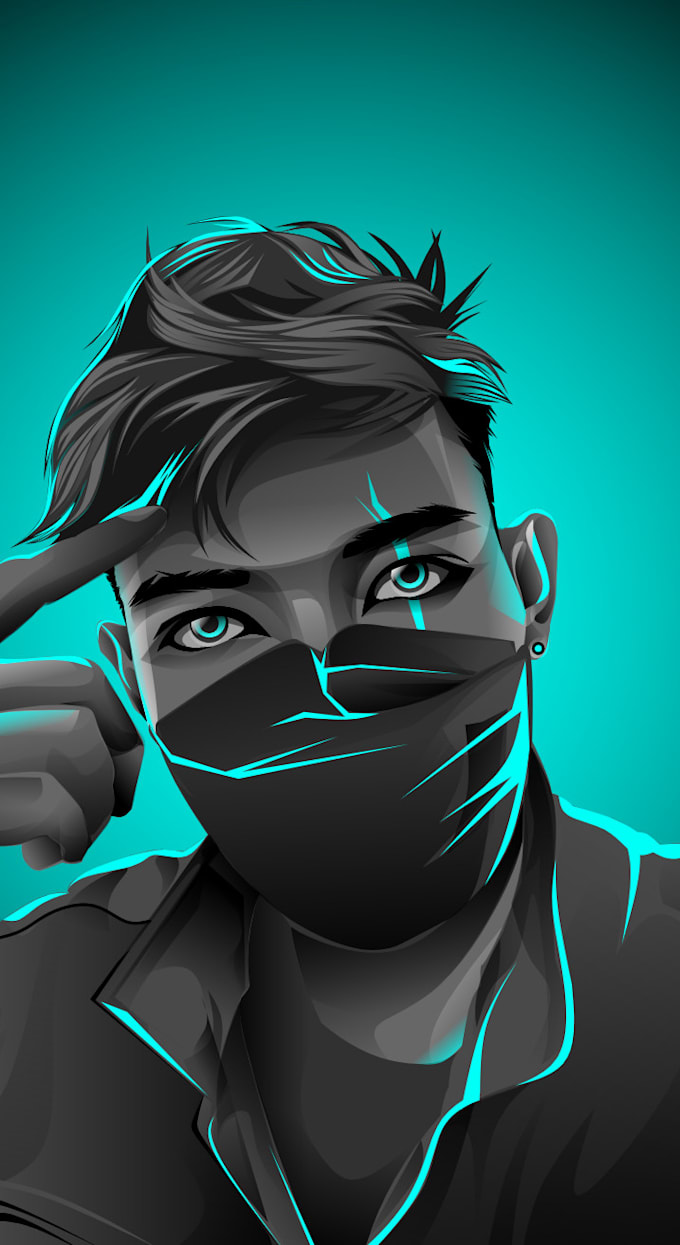 Draw dark vector portrait illustration from photo by Amrproject | Fiverr