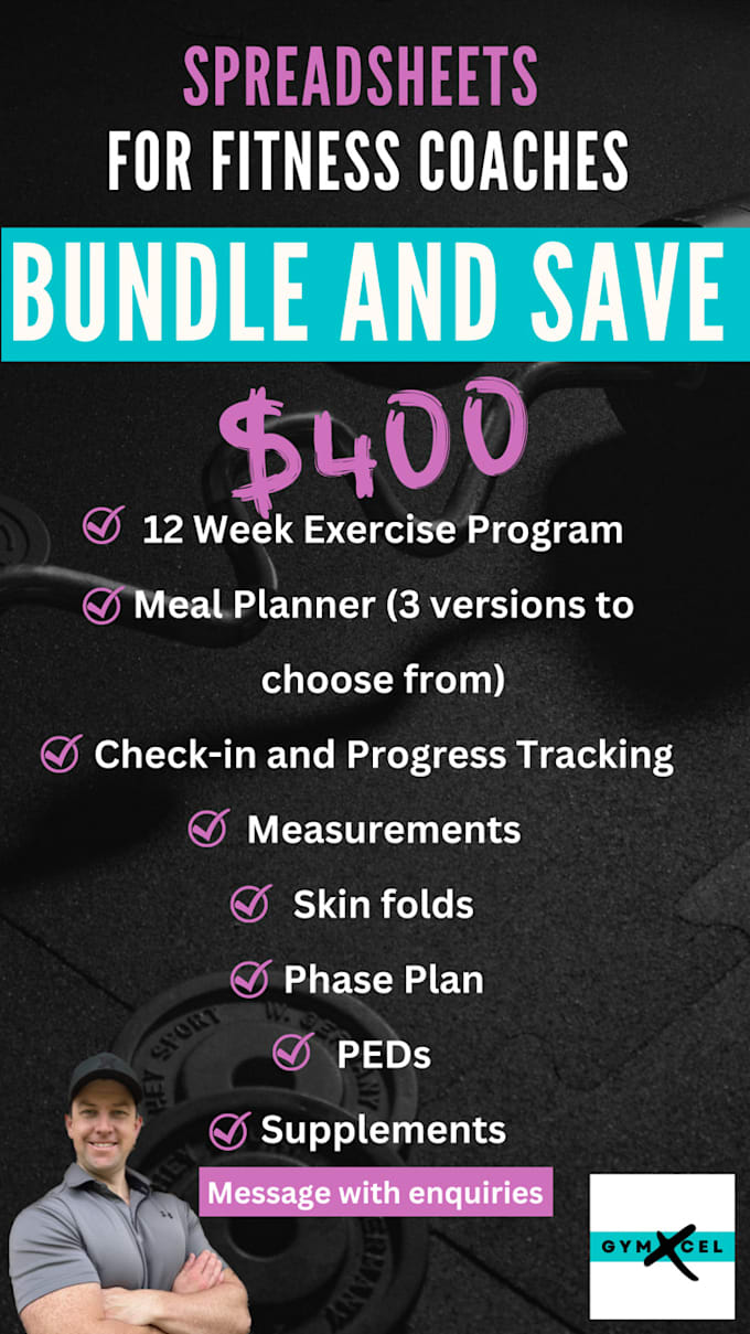 Customise spreadsheets for fitness coaches, meal planner, exercise programming by Mgsmith55 | Fiverr