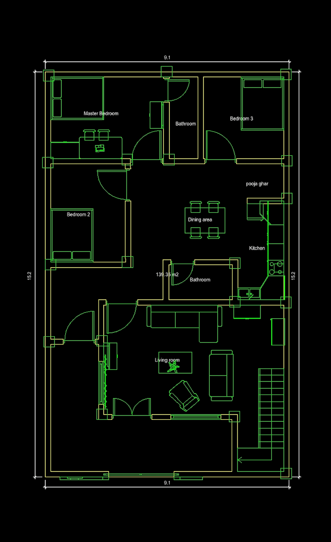 Autocad ,pdf format house plan design by Aakrati_design | Fiverr