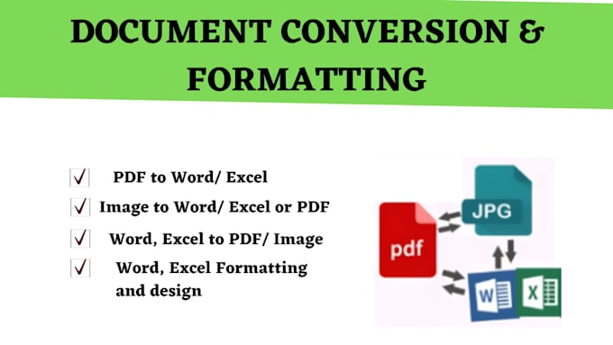 Convert and format your document from pdf to word, excel manual typing ...